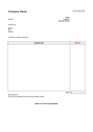 Sample Invoice – CARICHAM – Centre of Excellence